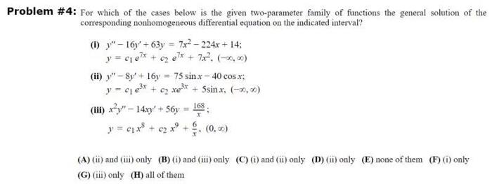 Solved 4: For which of the cases below is the given | Chegg.com