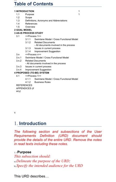 User Requirements Definition Project Title Version | Chegg.com