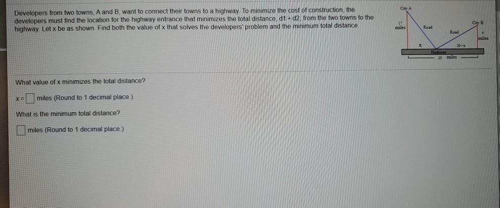 Solved Cits Developers from two towns, A and B want to | Chegg.com