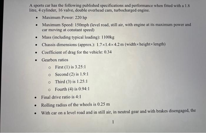 Solved 1) What is the value of the rolling resistance in | Chegg.com