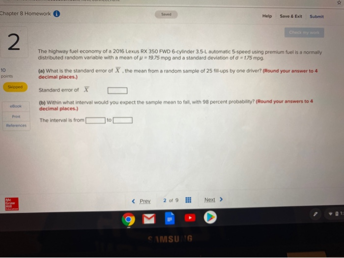 Solved Chapter 8 Homework Saved Help Save & Exit Submit | Chegg.com