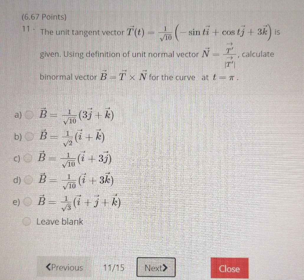 Solved (6.67 Points) The unit tangent vector ( sin ti cos tj | Chegg.com