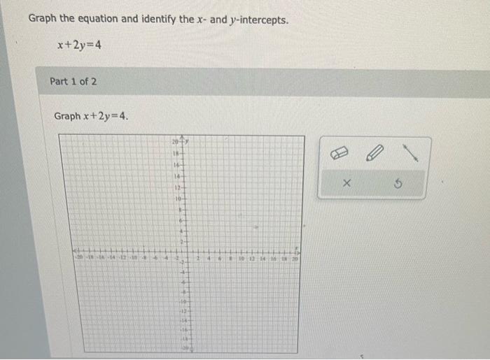 Solved Graph the equation and identify the x - and | Chegg.com