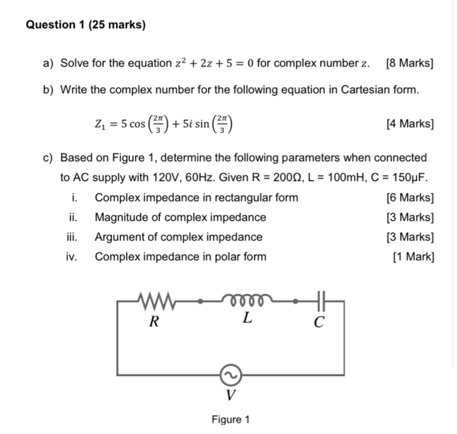 Solved Question 1 (25 ﻿marks)a) ﻿Solve for the equation | Chegg.com
