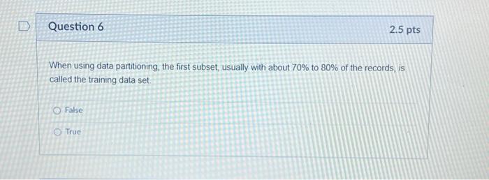 Solved It is very useful to partition a large data set into | Chegg.com