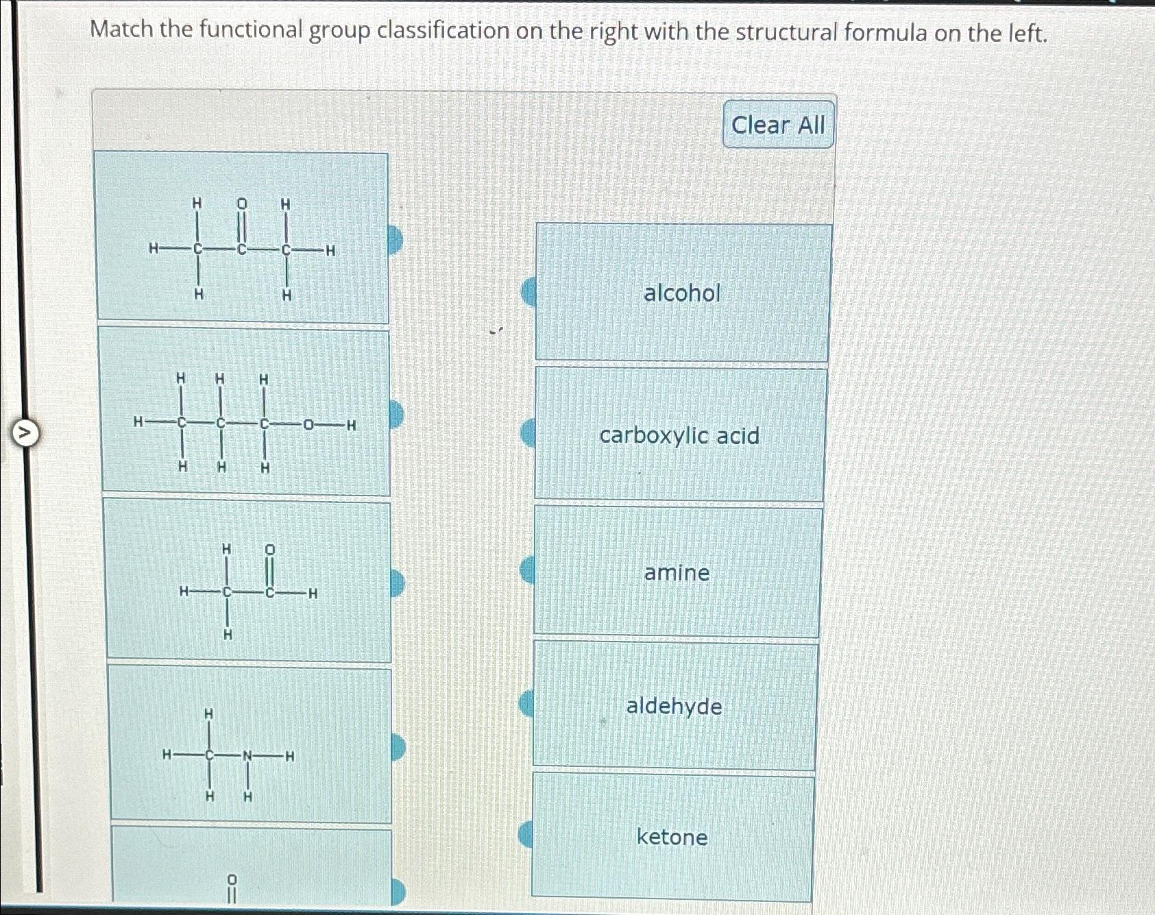 Solved Match the functional group classification on the | Chegg.com