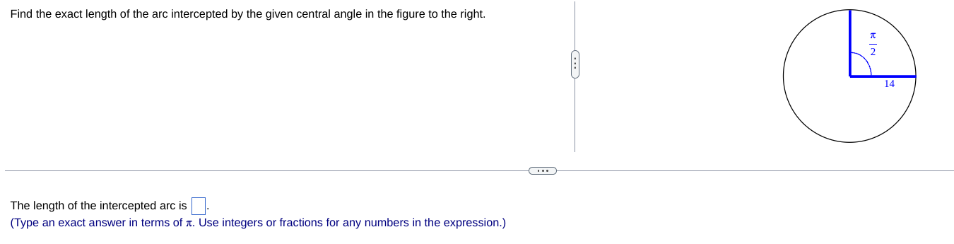 Solved Find the exact length of the arc intercepted by the | Chegg.com