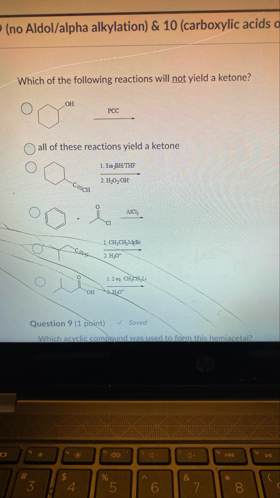 Solved (no Aldol/alpha alkylation) (no Aldol/alpha | Chegg.com