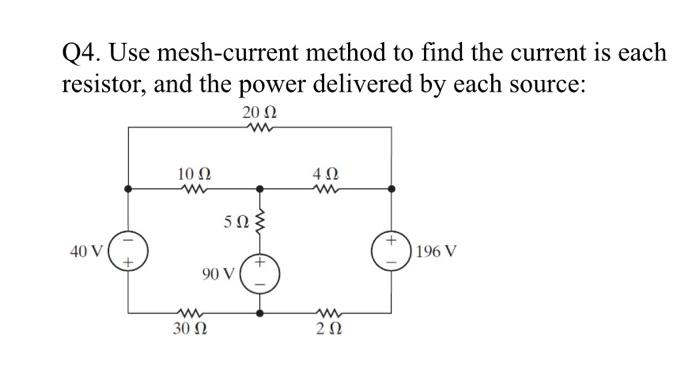 Solved Q4. Use mesh-current method to find the current is | Chegg.com