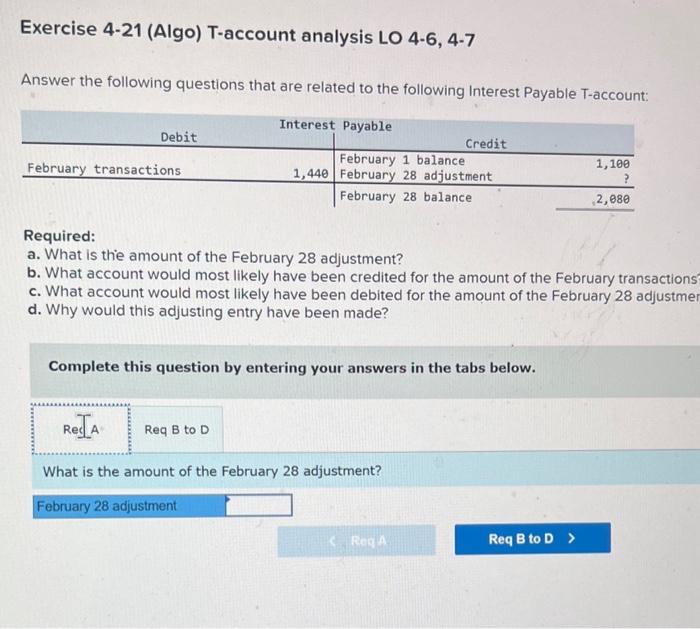 Solved Exercise 4-21 (Algo) T-account analysis LO 4-6, 4-7 | Chegg.com
