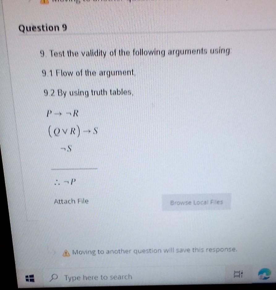 Solved 9 Test the valldity of the following arguments using | Chegg.com
