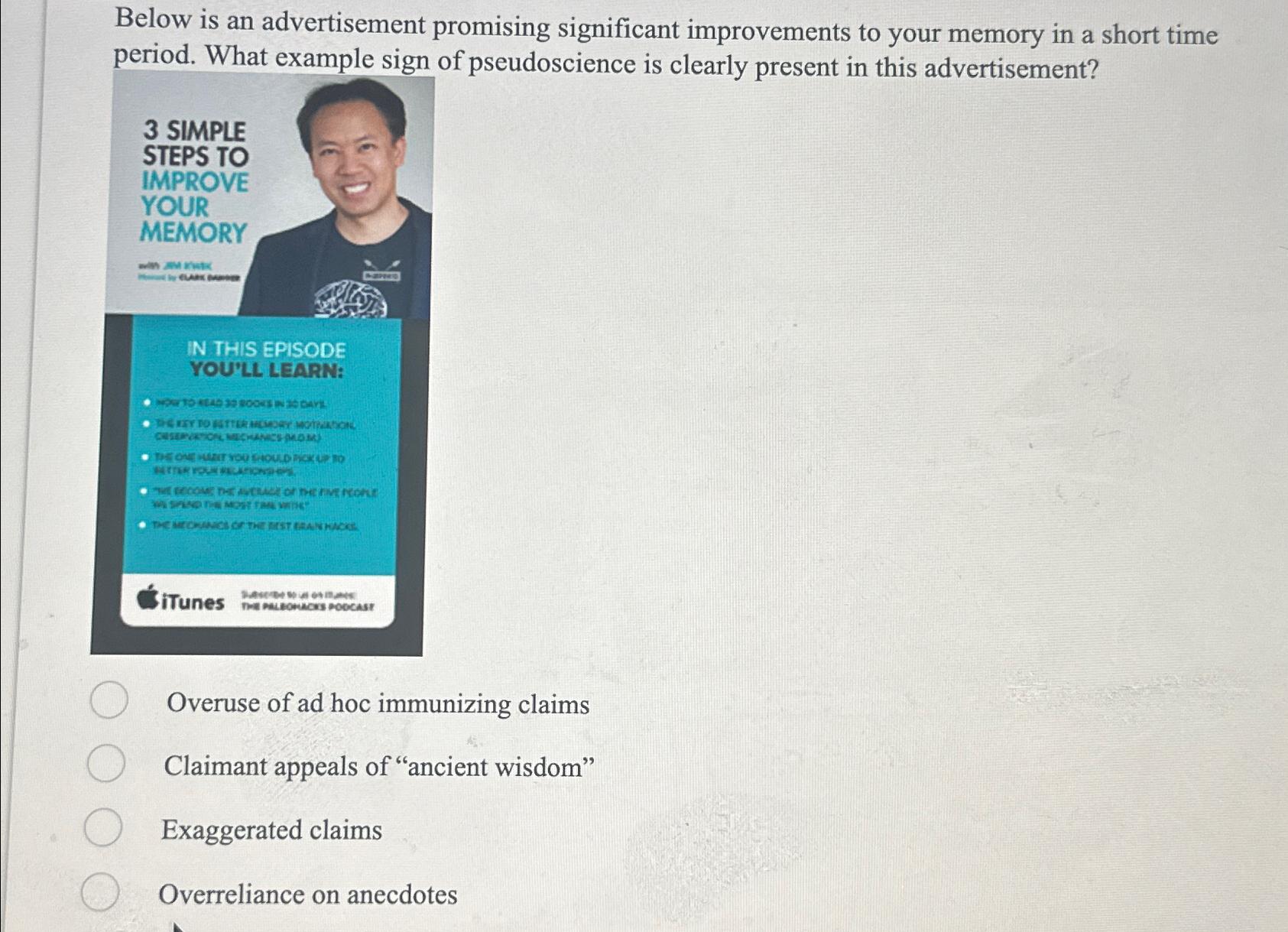 Solved Below is an advertisement promising significant | Chegg.com