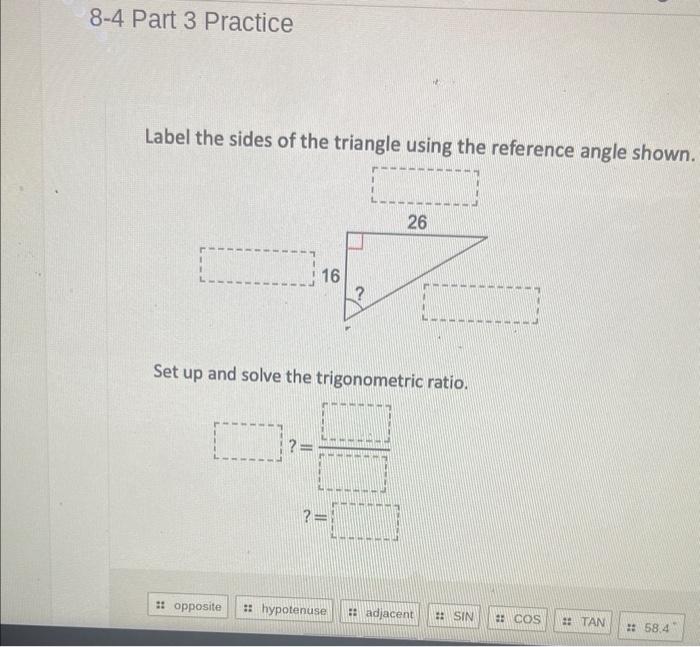 Solved Label the sides of the triangle using the reference | Chegg.com