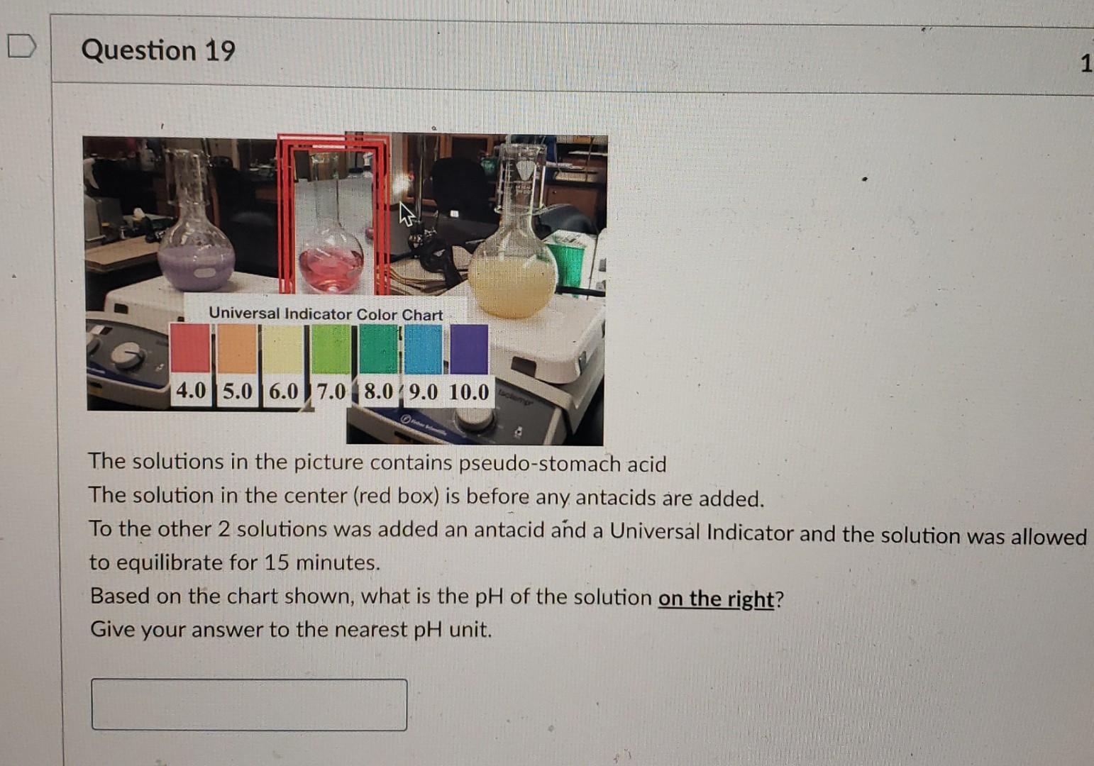 Solved Question 19 1 Universal Indicator Color Chart 4.0 5.0 | Chegg.com