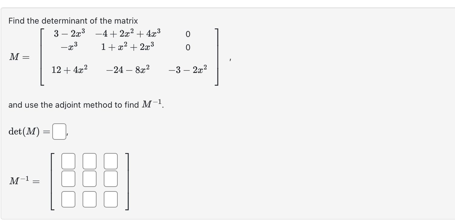 Find the determinant of the | Chegg.com