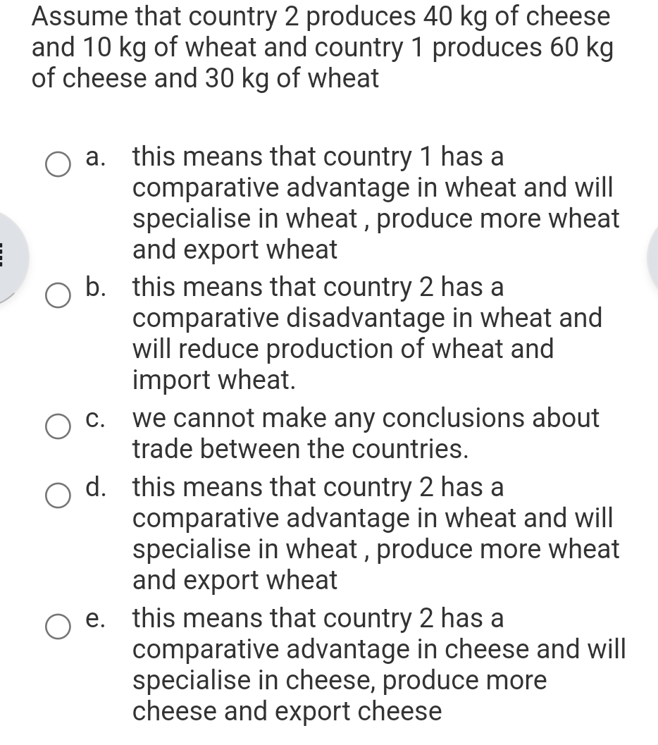 Solved Assume that country 2 ﻿produces 40 ﻿kg of cheese and | Chegg.com