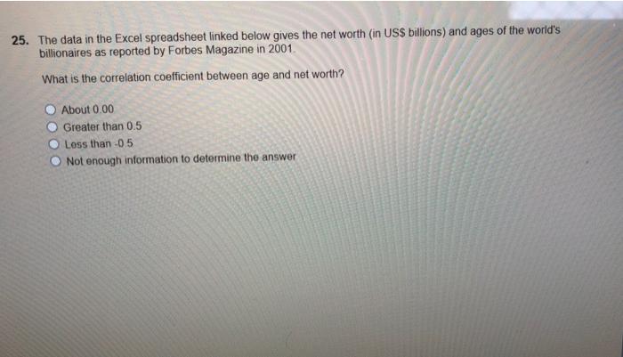 25 The Data In The Excel Spreadsheet Linked Below 
