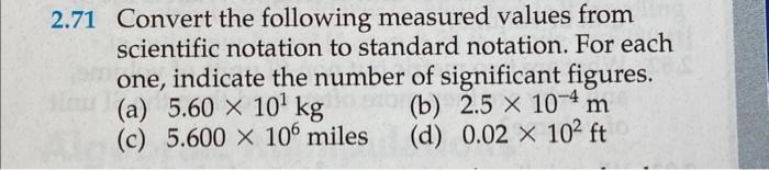 .71 Convert the following measured values from | Chegg.com