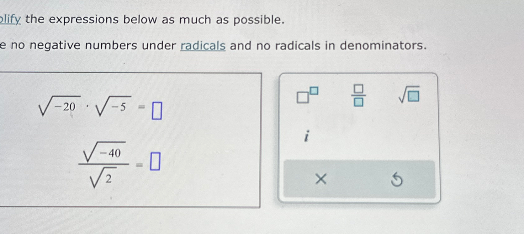 Solved lify the expressions below as much as possible.e no | Chegg.com
