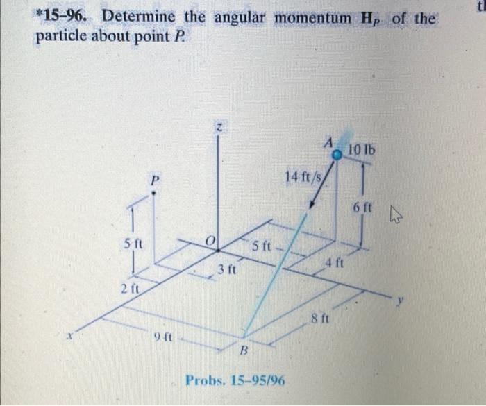 Solved *15-96. Determine the angular momentum HP of the | Chegg.com