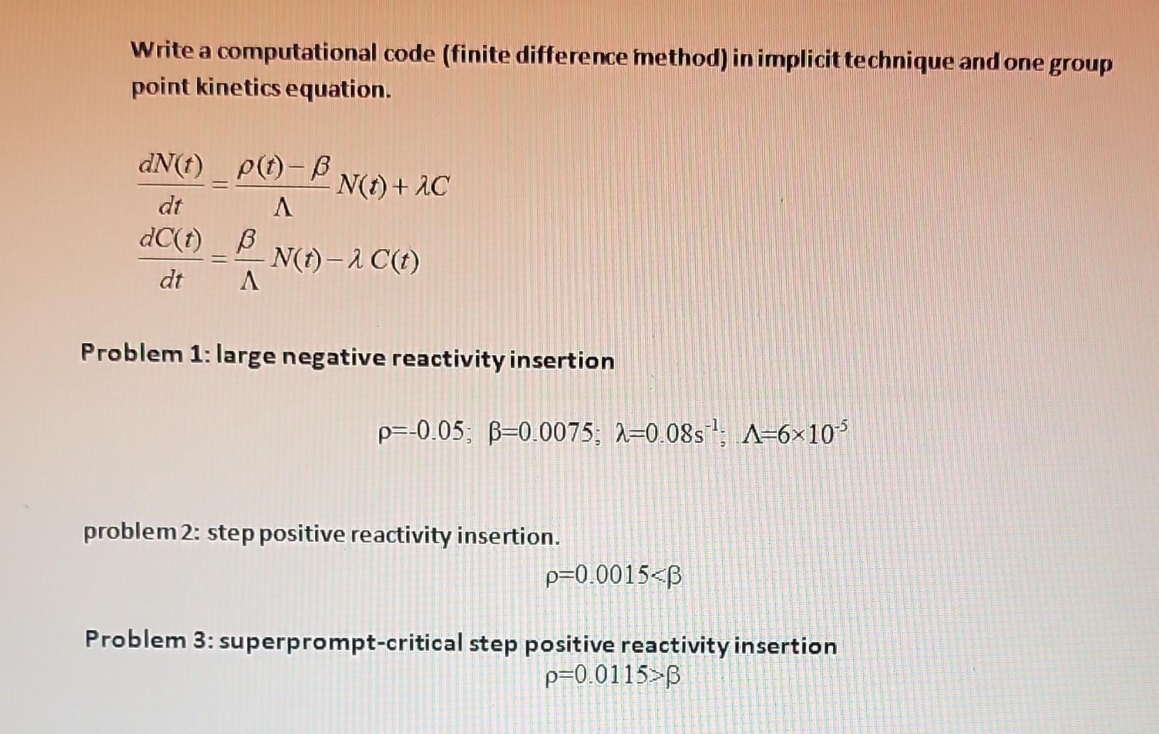 Solved Write A Computational Code Finite Difference Method 4742