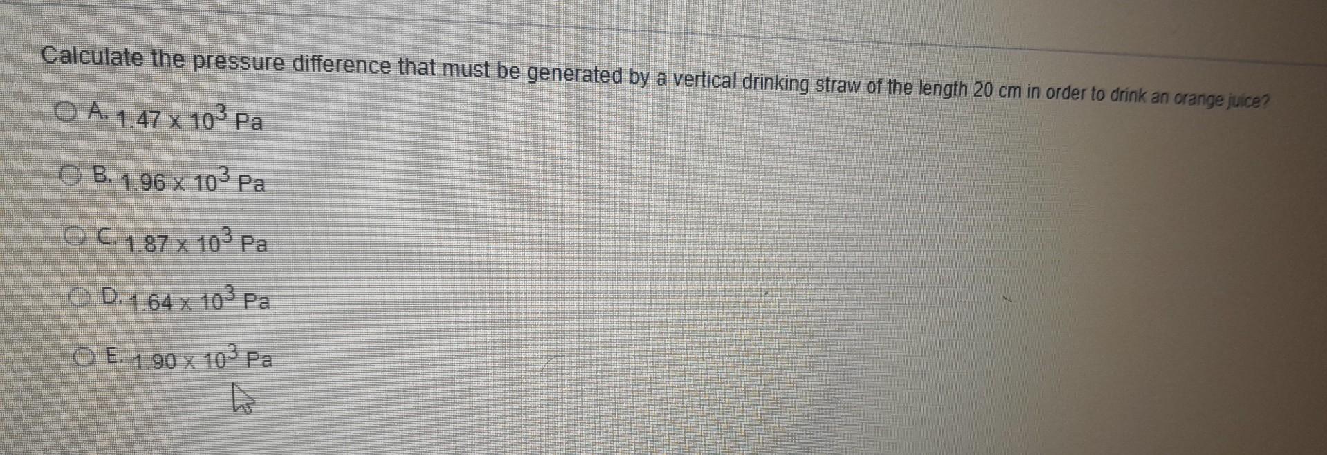 Solved Calculate the pressure difference that must be | Chegg.com