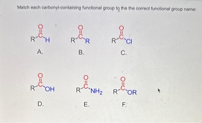 Solved Match each carbonyl-containing functional group to | Chegg.com