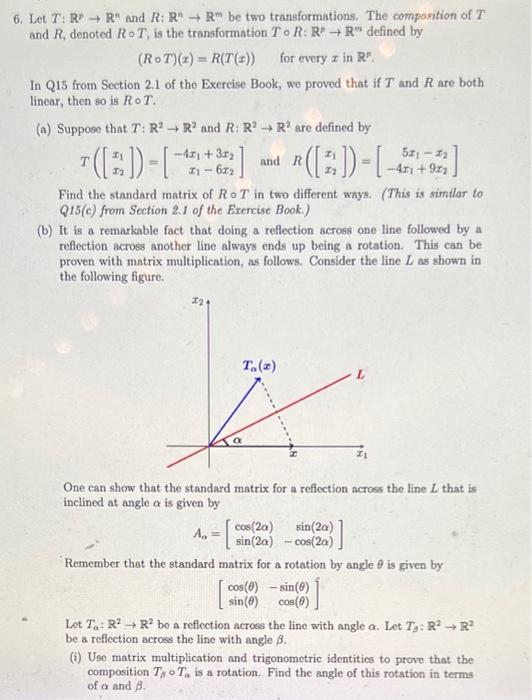 Solved 5. Let T:RP→Rn and R:Rn→Rm be two transformations. | Chegg.com
