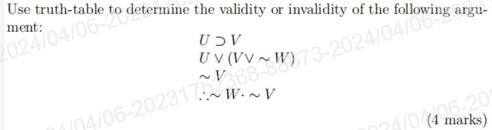 Solved Use truth-table to determine the validity or | Chegg.com