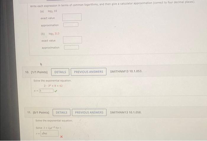 Solved Write each expression in terms of common logarithms, | Chegg.com