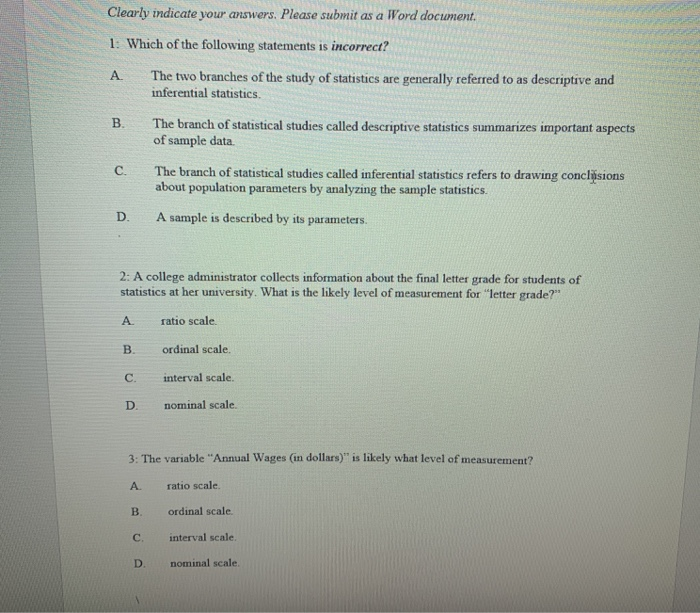Solved Clearly indicate your answers. Please submit as a | Chegg.com