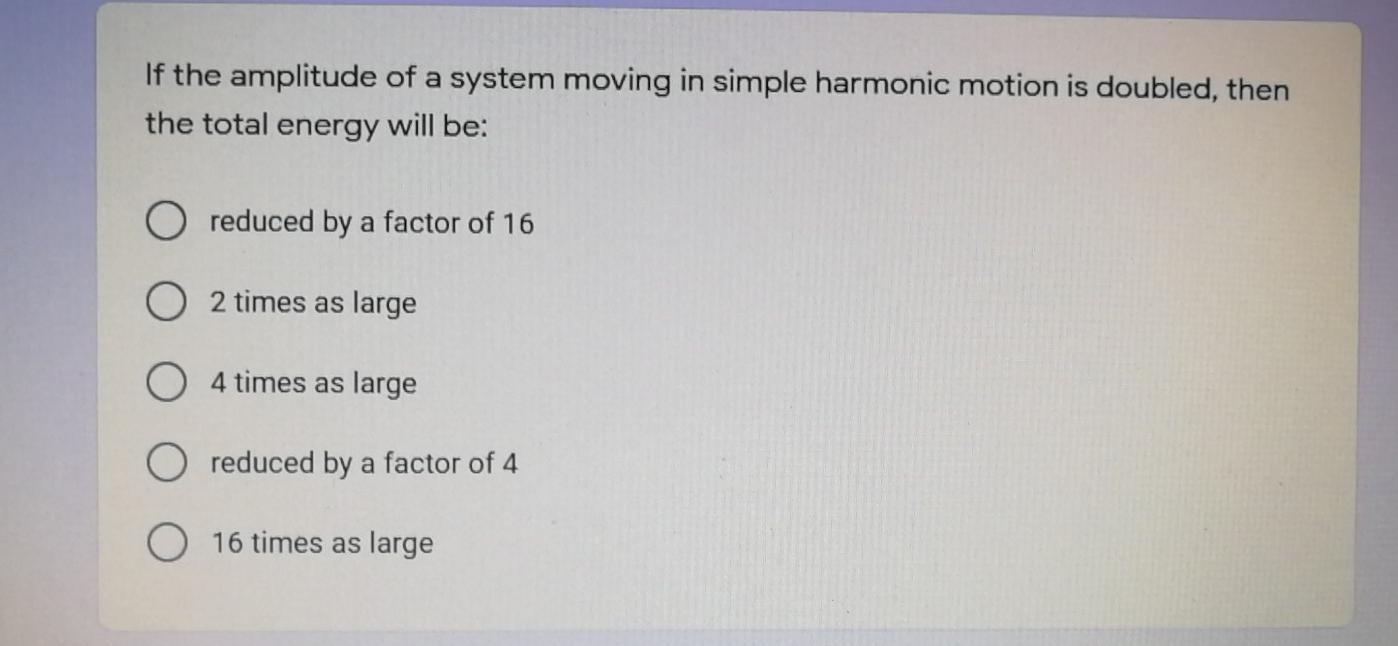 Solved If the amplitude of a system moving in simple | Chegg.com