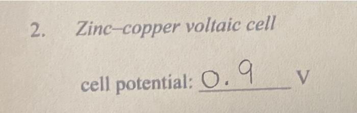 2. Zinc-copper voltaic cell cell potential: | Chegg.com