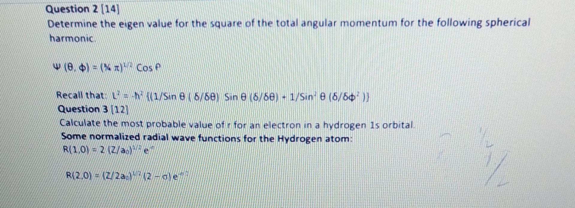Solved Question 2 [14] Determine the eigen value for the | Chegg.com