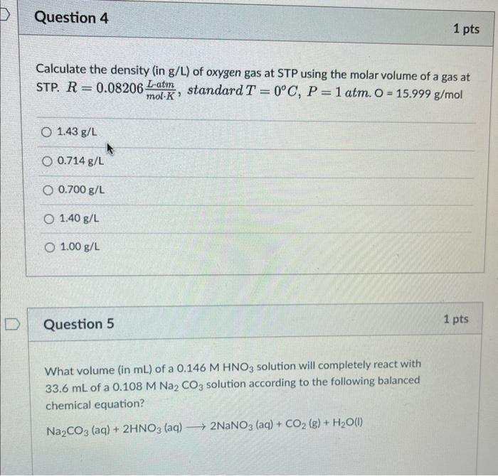 Solved Calculate the density (in g/L ) of oxygen gas at STP | Chegg.com
