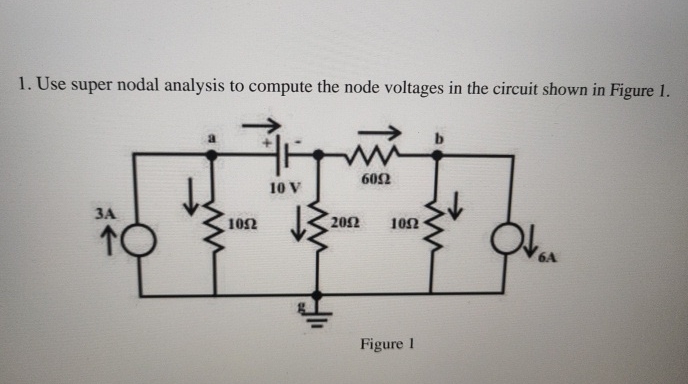 Solved Use super nodal analysis to compute the node voltages | Chegg.com