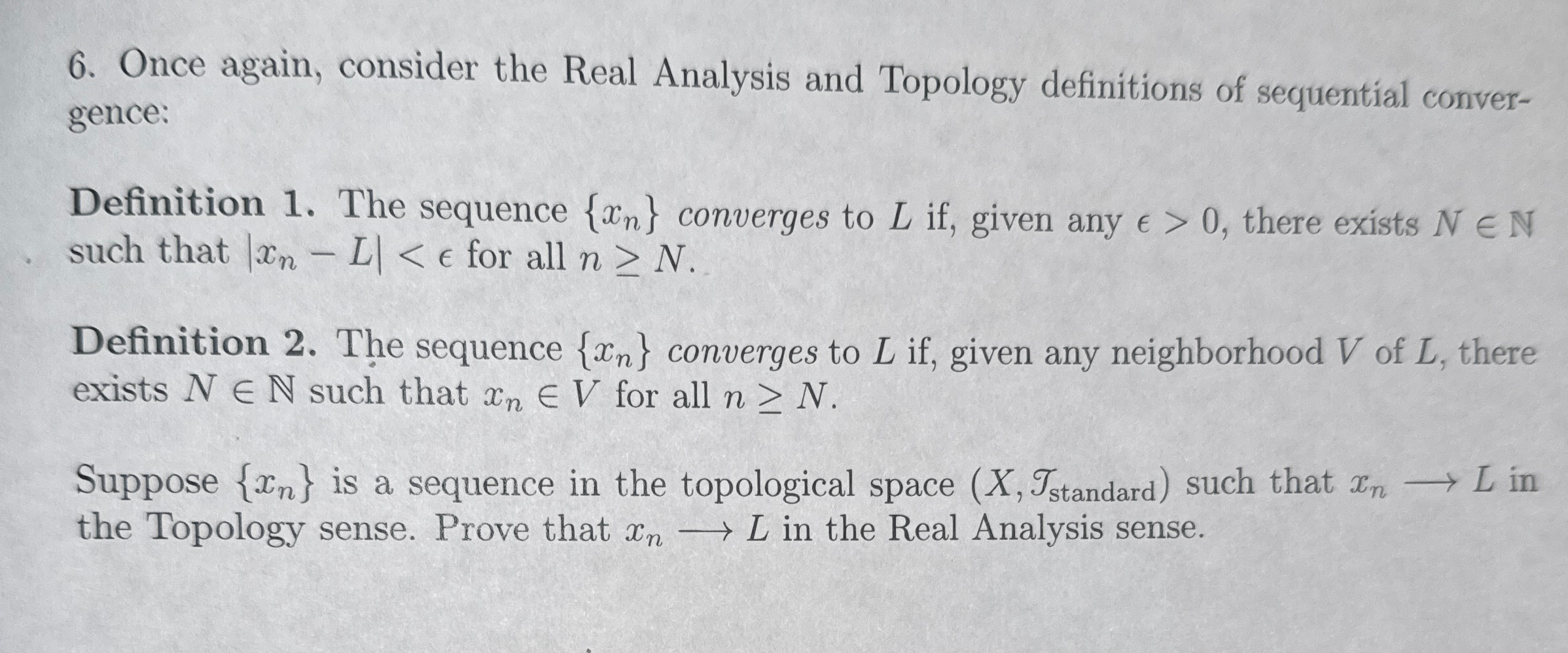 Solved Once again, consider the Real Analysis and Topology | Chegg.com