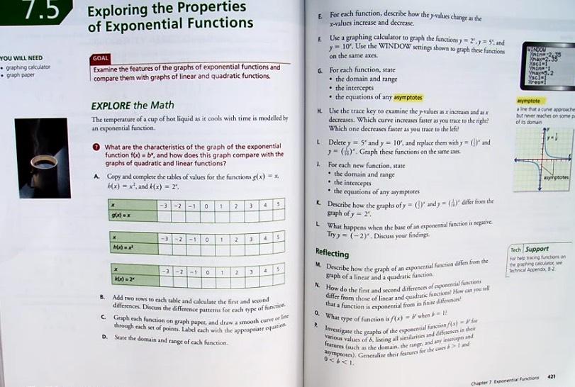 Solved finish a-pExploring the Propertiesof Exponential | Chegg.com