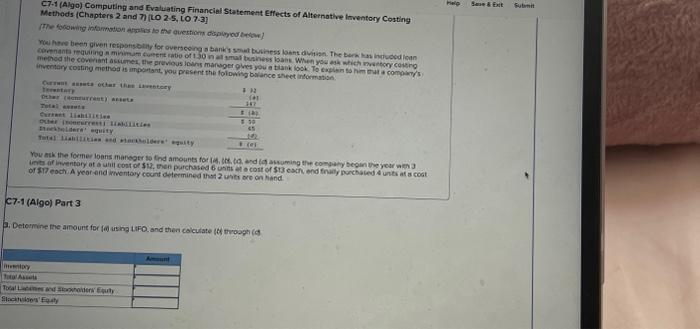 Solved 27.1 (Algo) Computing and Evaluating Financial | Chegg.com