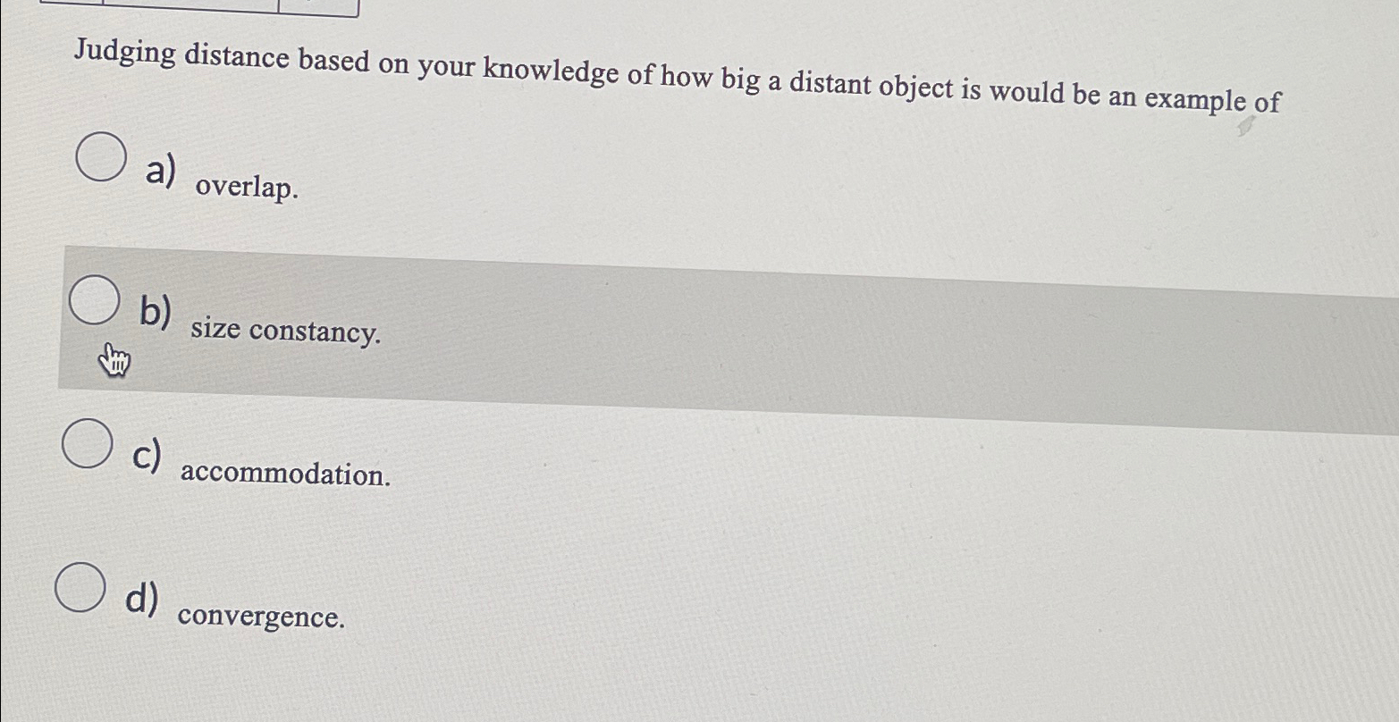Solved Judging distance based on your knowledge of how big a | Chegg.com