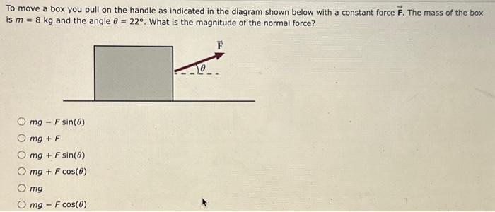 Solved To move a box you pull on the handle as indicated in | Chegg.com