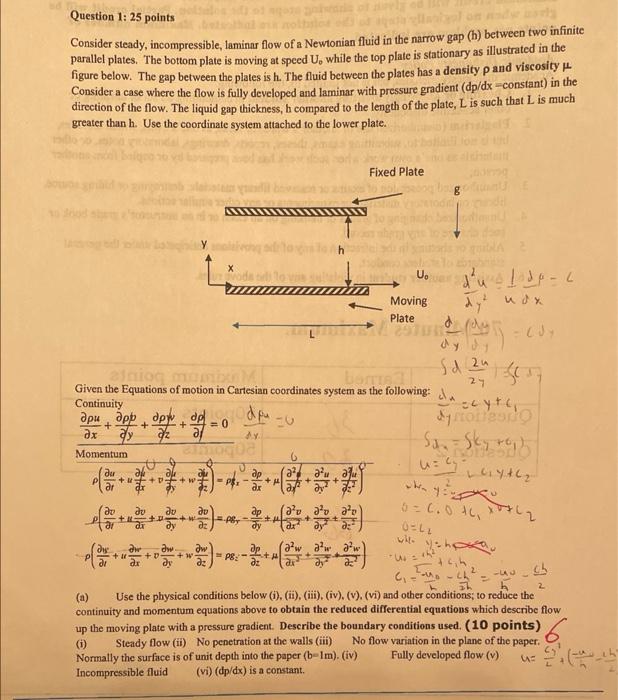 Solved Question 1: 25 points Consider steady, | Chegg.com