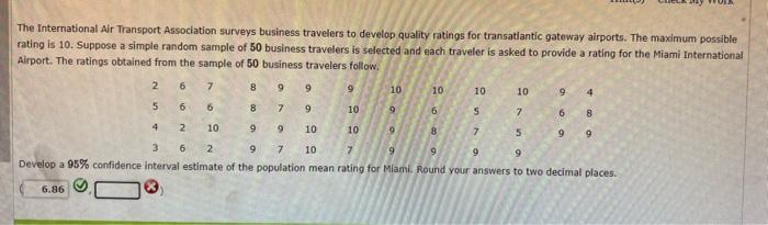 Solved The International Air Transport Association surveys | Chegg.com