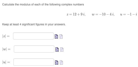Solved Calculate the modulus of each of the following | Chegg.com