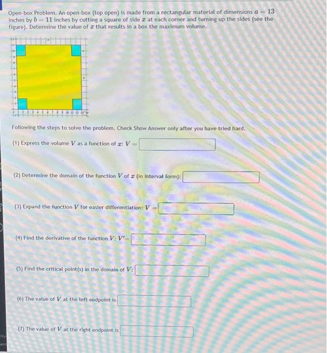 Solved Friv err Open-box Problem. An open-box (top open) is | Chegg.com