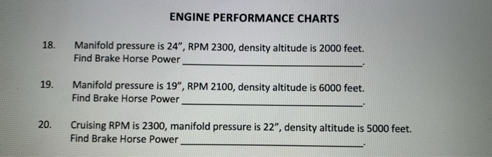 Solved ENGINE PERFORMANCE CHARTS 18. Manifold pressure is | Chegg.com