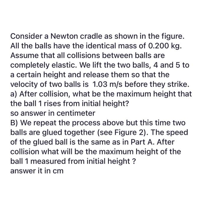 Solved Consider a Newton cradle as shown in the figure. All | Chegg.com