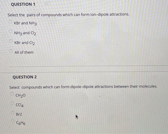 Solved Select the pairs of compounds which can form | Chegg.com