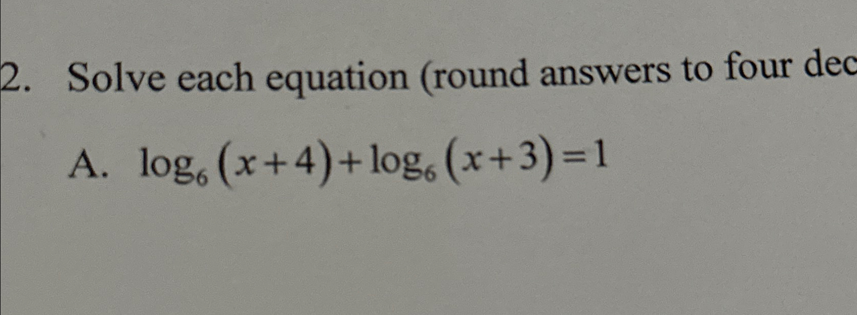 Solved Solve each equation (round answers to four | Chegg.com