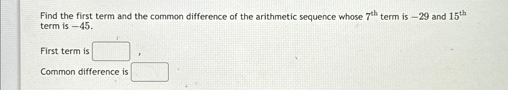 Solved Find the first term and the common difference of the | Chegg.com